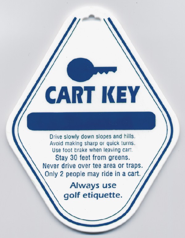 Cart Key Tag W/Split Ring - White w/Custom Color | All Star Pro Golf (ASPG)